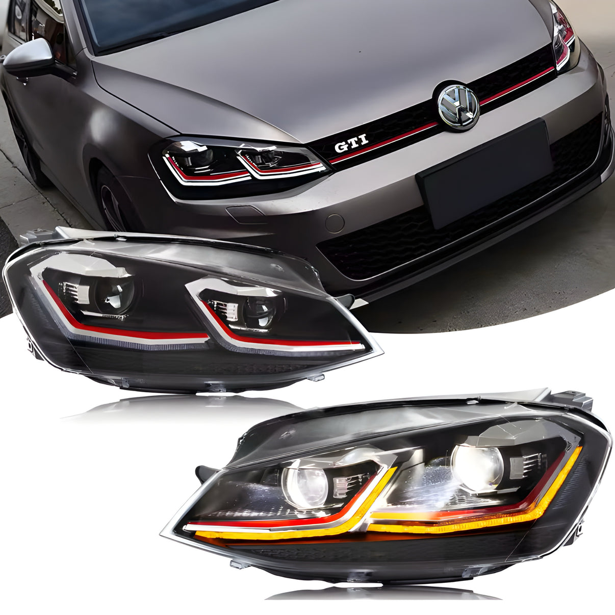 VW Golf MK7/7.5 LED Headlight Upgrade with Sequential DRL | Restyle ...
